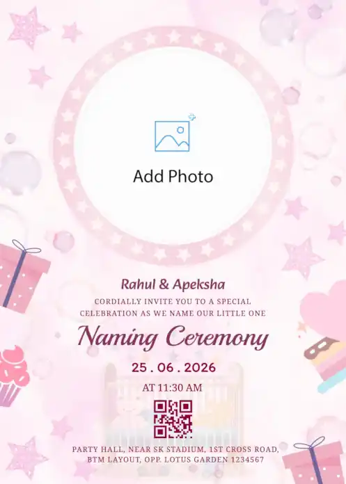 Free Online Naming Ceremony Invitation | Edit & Download