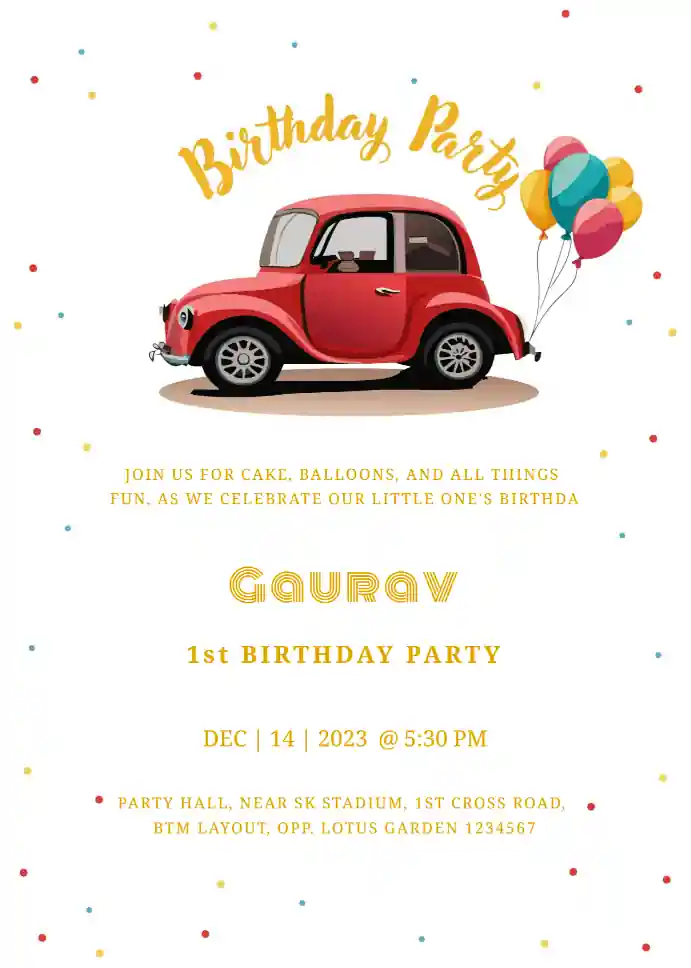 Create Free Birthday Invitation Card Online [No Watermark]