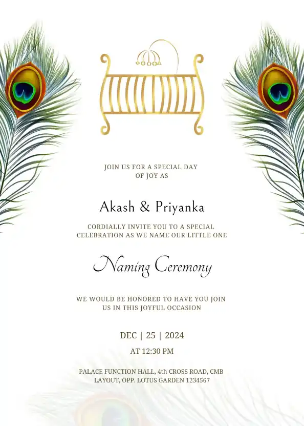 Create Free Naming Ceremony Invitation Online (No Watermark)